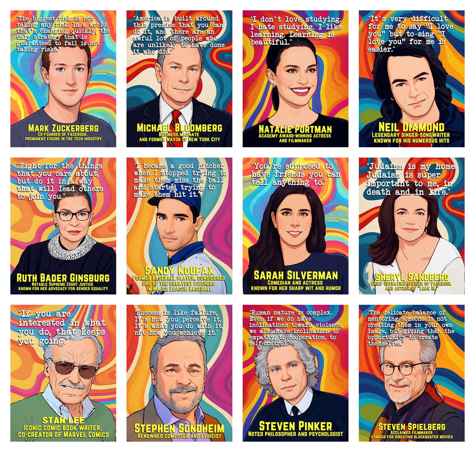 Iconic Jewish American Heritage Month Poster Set: 28 Quotes & Vector ...