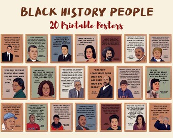 Retro Black Men in History set of 8 Printable Posters Black - Etsy