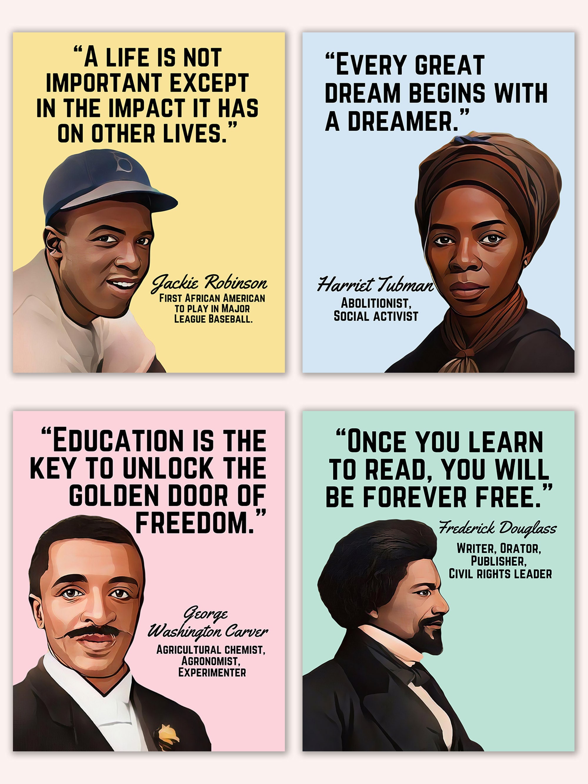 African American Heroes, Black History Month Printable Posters ...