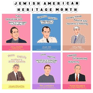 Jewish American Heritage Month Poster Set - 20 Inspirational Figures ...