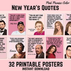 32 Posters, Inspiring and Motivational New Year Quotes 2025, Famous ...