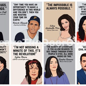 44 Inspirational Hispanic Figures Poster Collection, Clean Theme ...