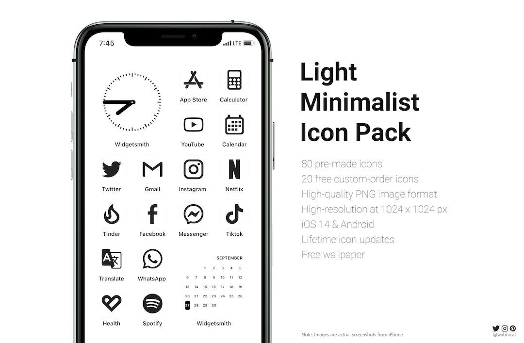 Light Minimalist Icon Pack 80 Icons + 20 FREE ICON REQUEST (ios14 ...