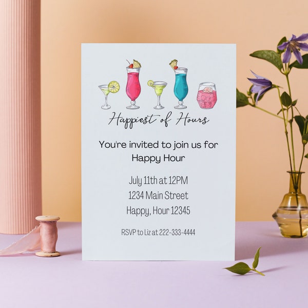 Happy Hour Invitations - Etsy