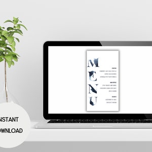 Digital Editable Blue Sapphire Menu, Canva Event/wedding Menu Template ...