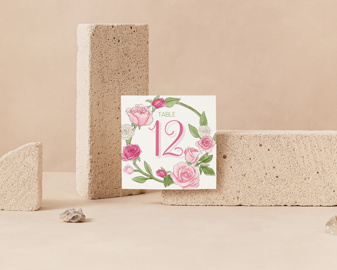 Rosé All Day Table Number Template: Floral Brunch Decor (canva Digital ...