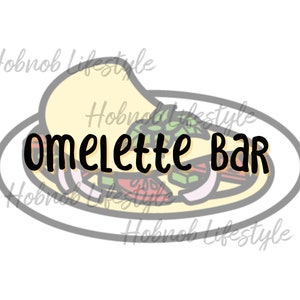 Digital Omelette Bar, Printable Instant Download, Brunch Table Sign ...