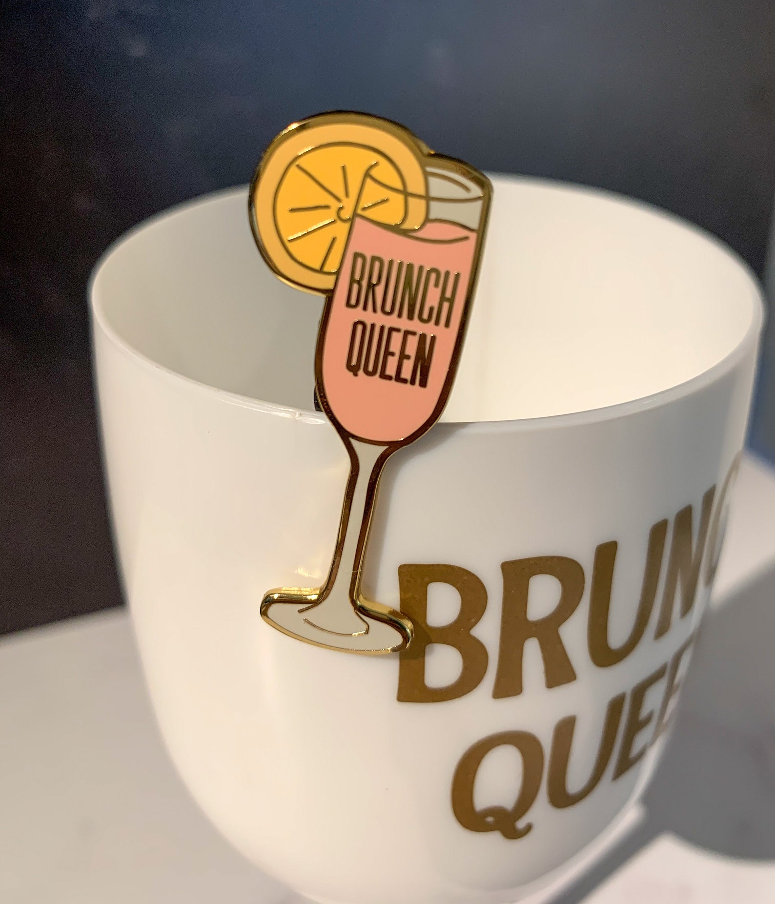 Cute Brunch Queen Enamel Pin | Etsy