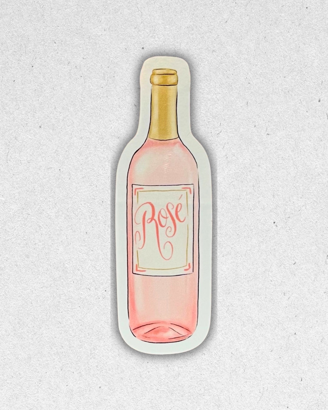 Rose | Rosé Bottle Sticker - Etsy