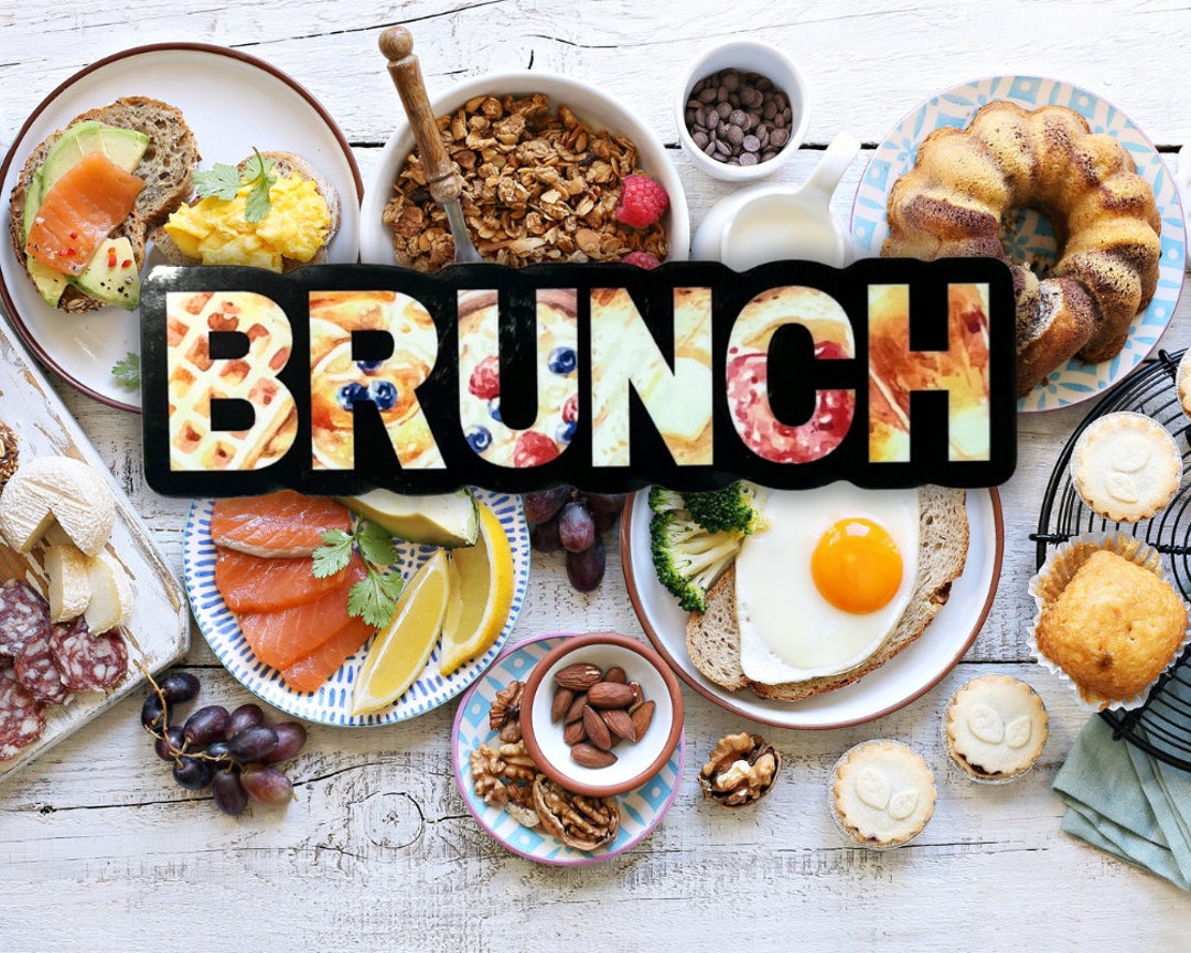 Brunch Food Inside Letters Sticker - Etsy