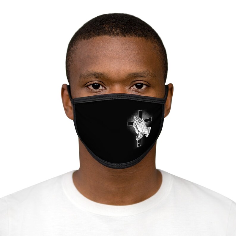 Praying Hands Face Mask Religious Face Mask Christian Catholic Rosary ...