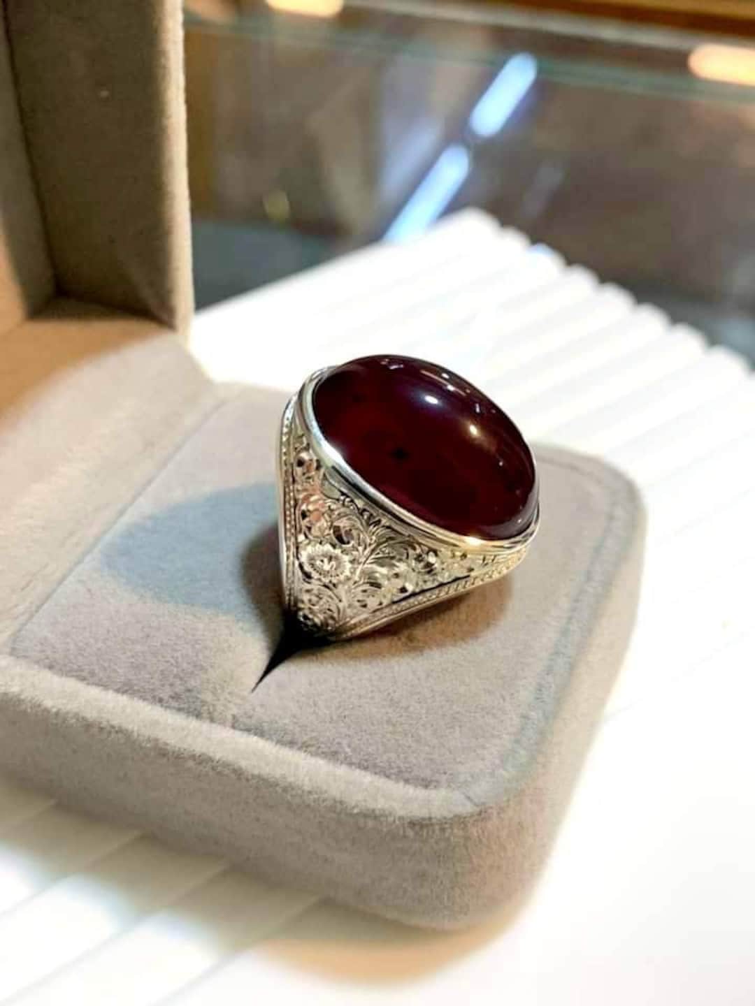 Red Color Yemeni Aqeeq, Yemeni Akik, Yamni Yamani Agate Worn by Rasool ...