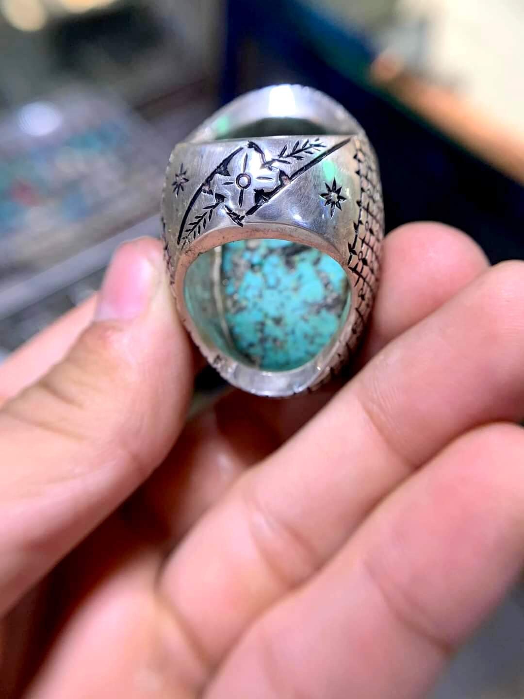 Someone's Special Natural Blue Hussaini Feroza Ring, Natural Turquoise ...