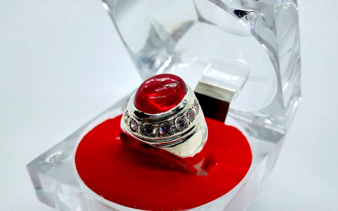 Beautiful Ruby Ring, Yaqoot Ring, Stylish Red Ruby Ring, Anari Yaqoot Ring With Zircon ...