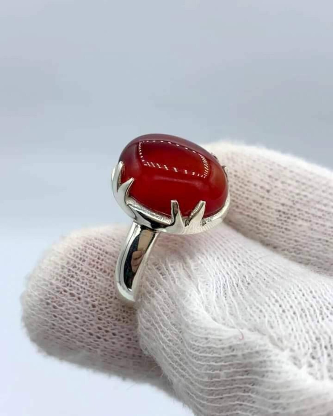 Very Natural Red Yemeni Aqeeq, Red Yemeni Agate, Akik Ring, Handmade ...