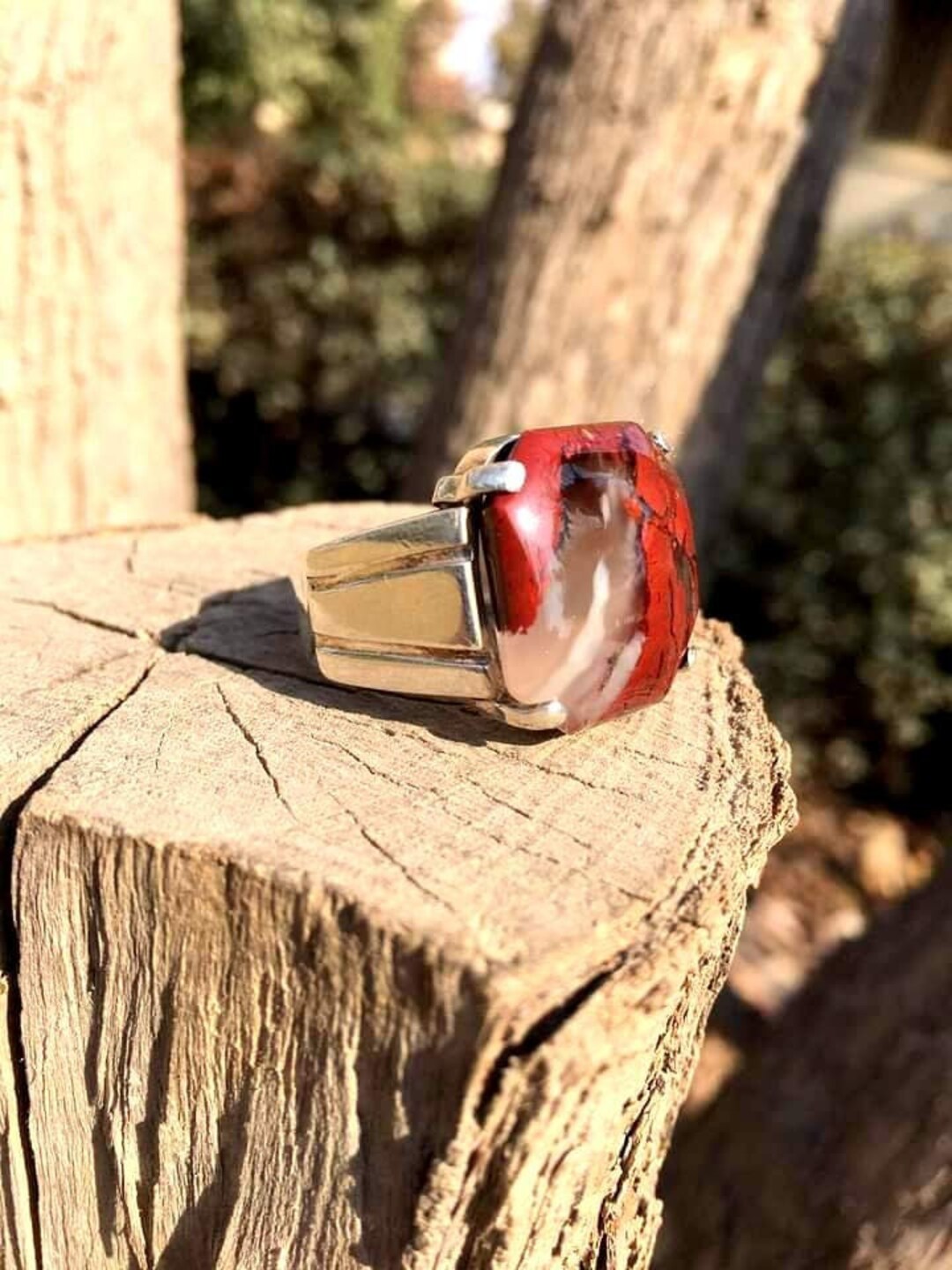 Very Beautiful Jasper Ring, Gemstone in Handmade 925k Sterling Silver ...