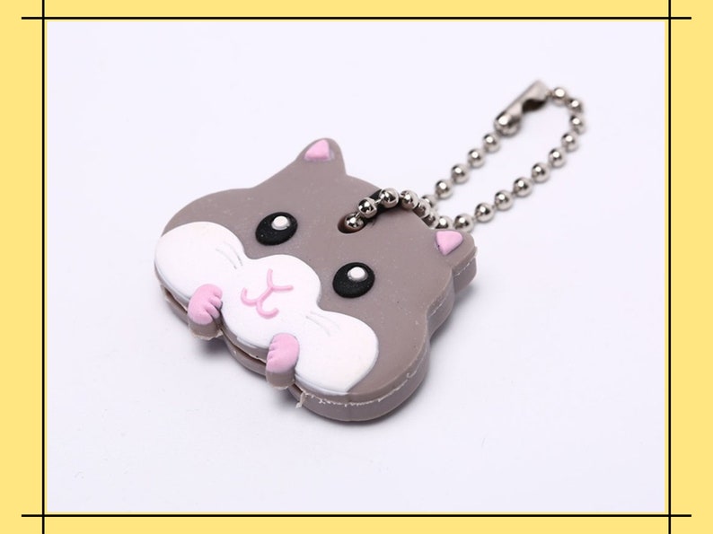 Cute Puppy Pug Cat Rabbit Key Cover Cap Keychain - Etsy