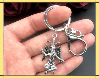 Baphomet Keychain Occult Left Hand Path Seal of Baphomet Satanic Goat ...
