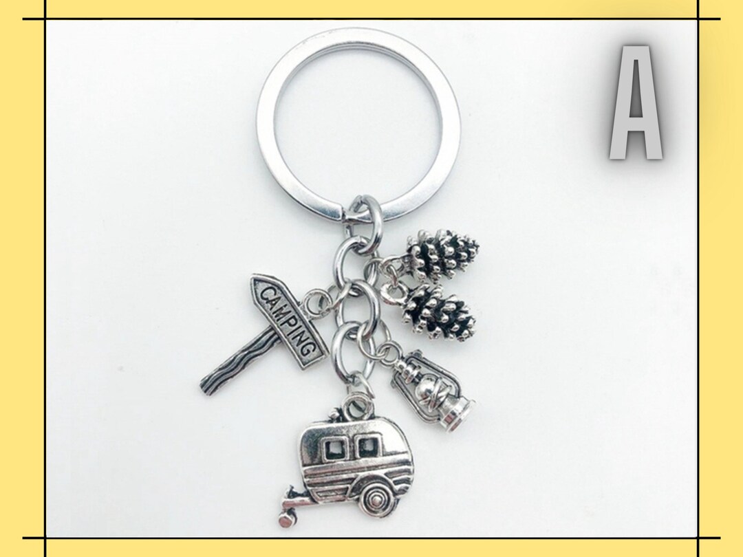 Camping Keychain Trailer Rv Camping Keychain Outdoor Nature - Etsy
