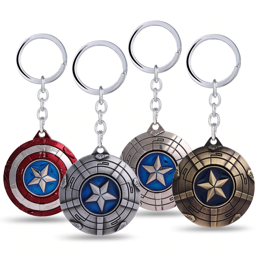 Movie Captain America Keychain Movie Jewelry Holder Metal Rotatable ...