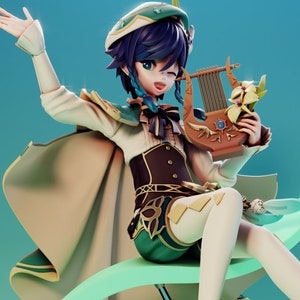 Unpainted DIY KIT Venti From Genshin Impact Collectible 3d Printed ...