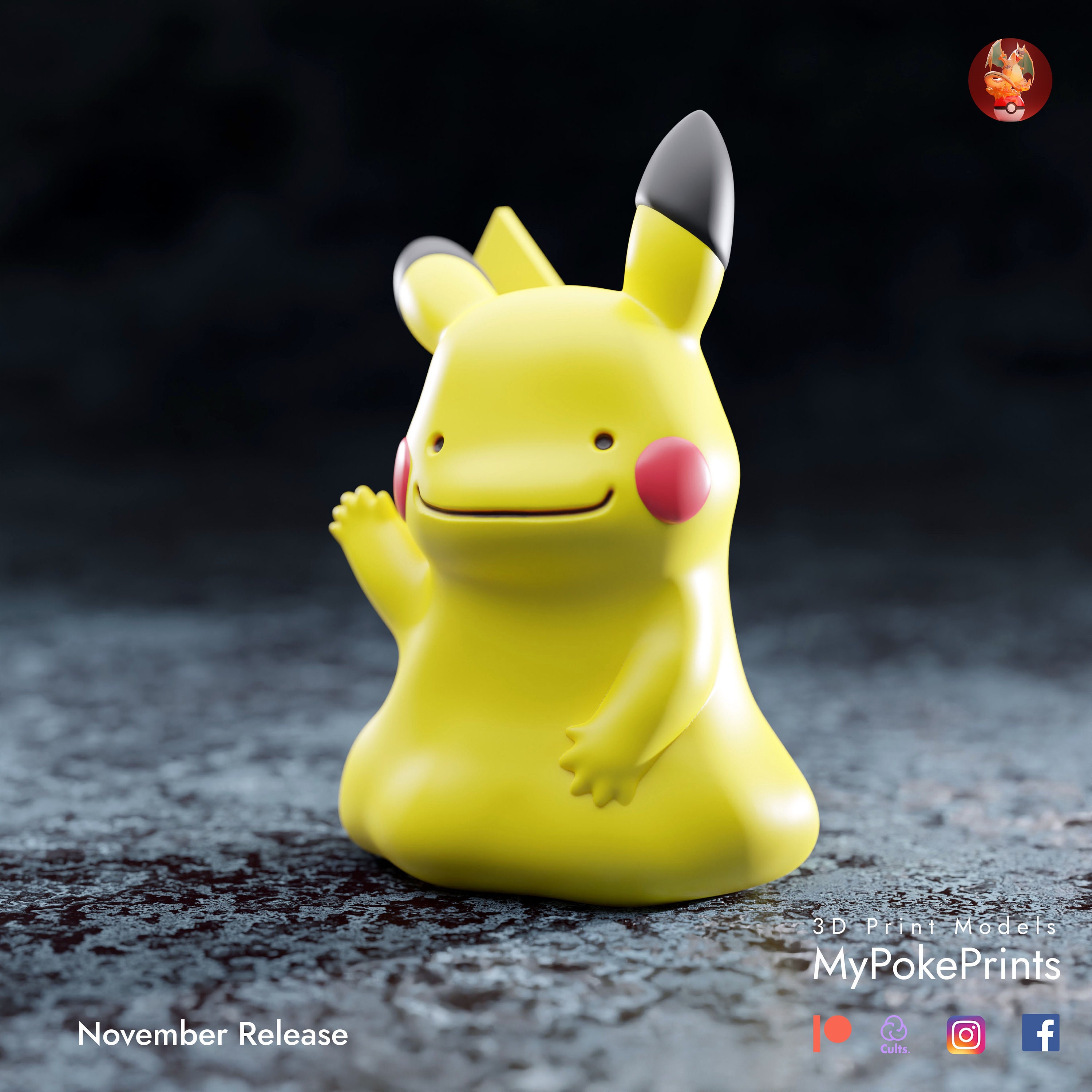 Ditto Transforming as Pikachu Pokemon Décor for Your Home or - Etsy