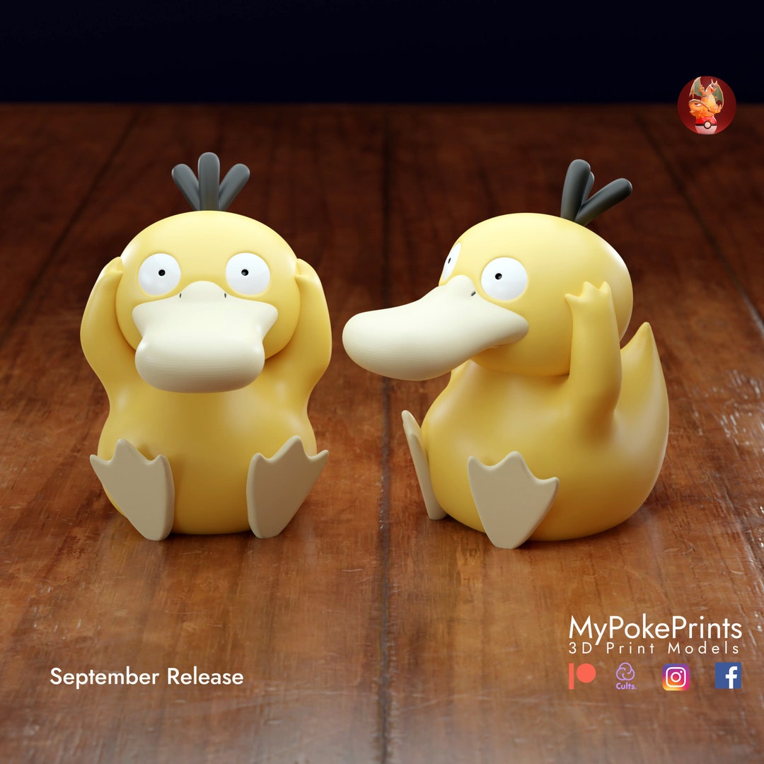 Psyduck Sitting Being Kawaii Statue Collectible pokemon Pokedex 04mm ...