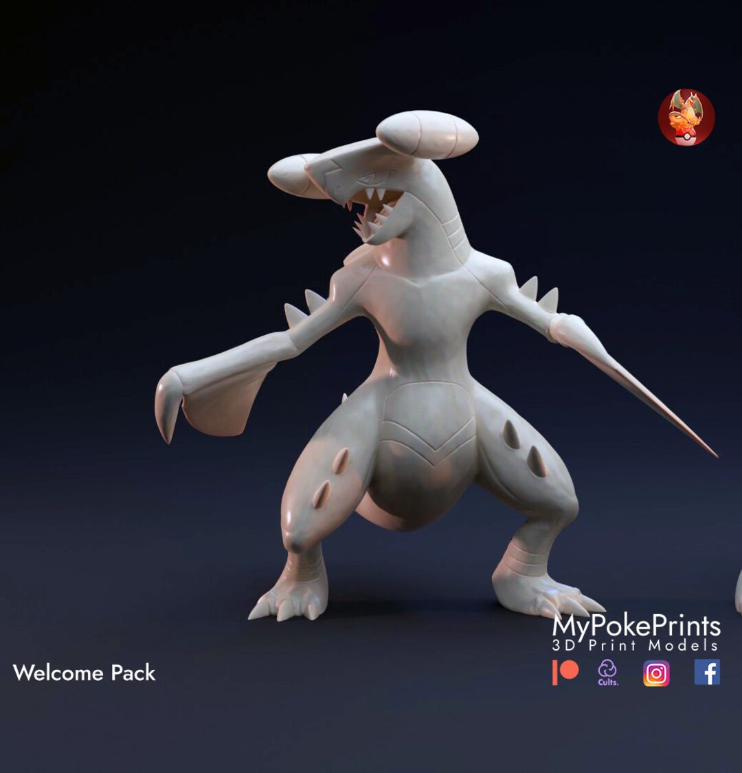 Garchomp Pocket Monster Statue Collectible pokemon Pokedex 04mm Layer ...