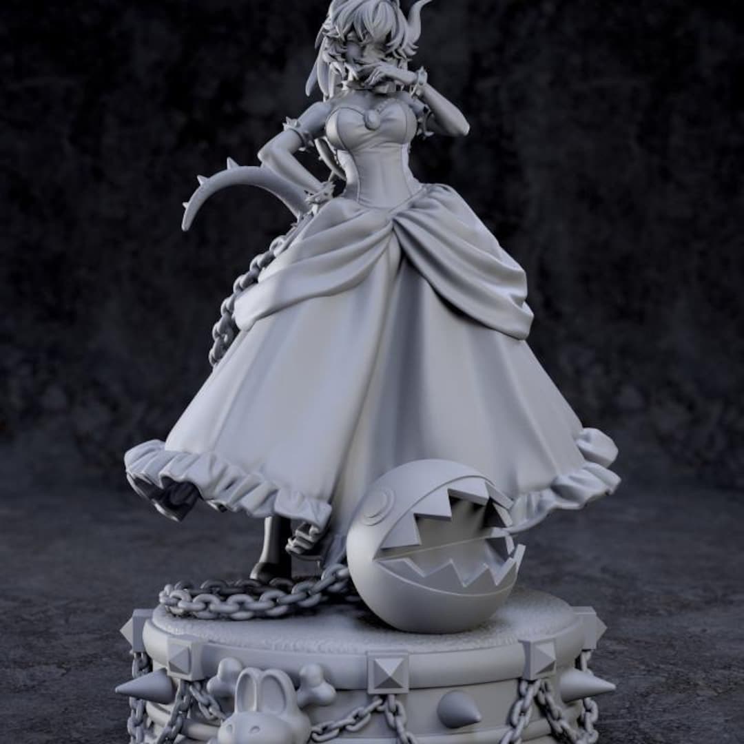 Unpainted DIY KIT Bowsette Diorama V1 Collectible 3d Printed Statues ...