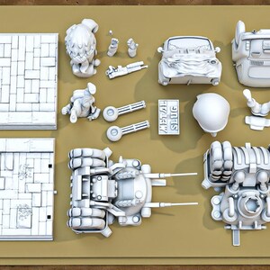 Unpainted DIY KIT Metal Slug Shotgun Scared Soldier Diorama Collectible ...