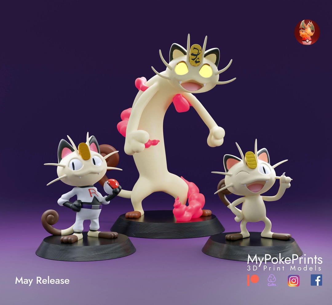 DIY KIT Meowth 3 Versions Regular, Team Rocket, or Vmax High Quality ...