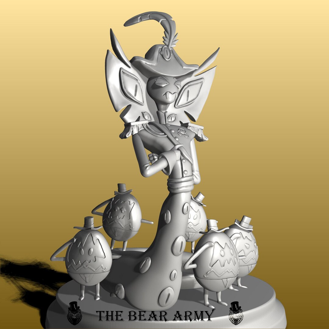 Hand Painted Sir Pentious Diorama From Hazbin Hotel Collectible 3d ...