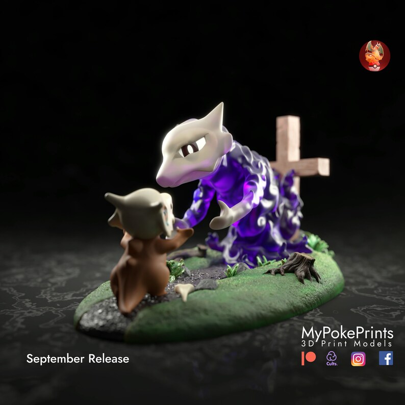 Cubone and Marowak Statue Cubone Diorama Pokemon Diorama - Etsy