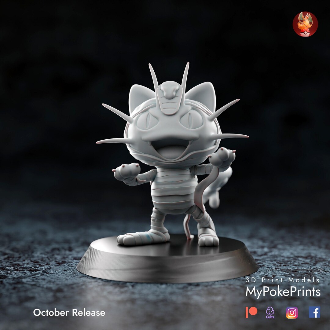 DIY KIT Mummy Meowth Hallowen Pokemon Cosplay Pokemon 1st Gen 0.04mm ...