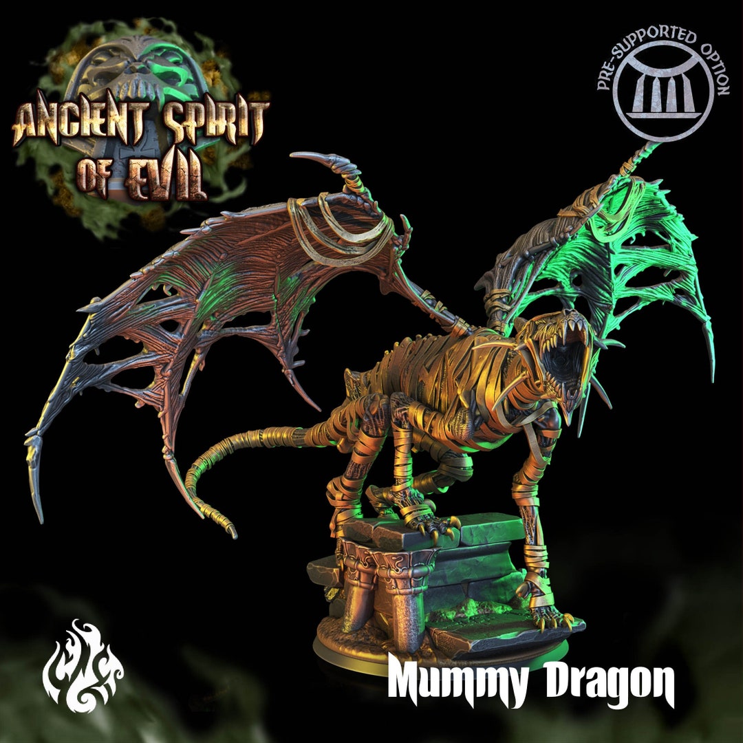 Draco Lich Mummy Dragon Undead Dragon Collectible 3d Printed Statues ...