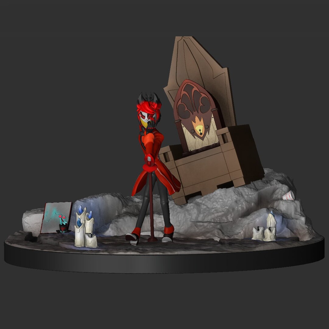 Unpainted DIY KIT Alastor Throne Diorama From Hazbin Hotel Collectible ...