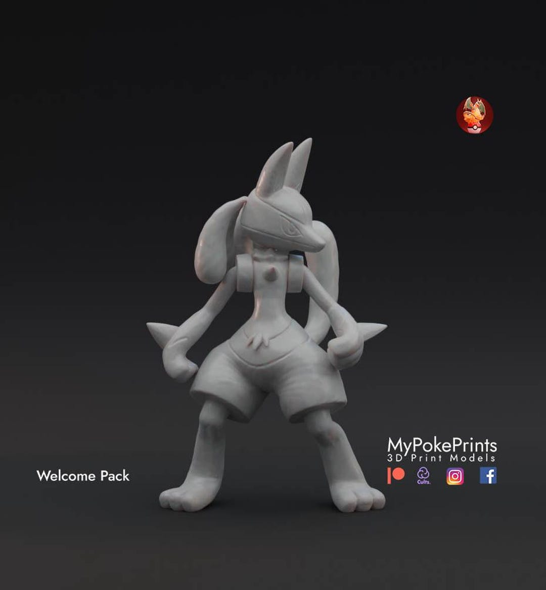 DIY KIT Lucario Standing Ready to Fight Statue Figurine Collectible ...