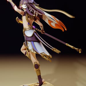 Hand Painted Cyno From Genshin Impact Collectible 3d Printed Statues ...