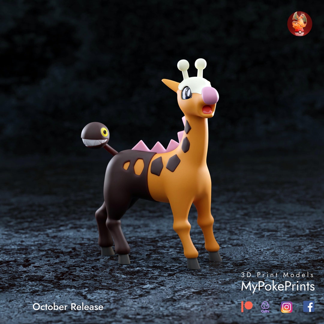 Girafarig Pokemon Unite Collectibles pokeball Pokedex 04mm Layer Height ...