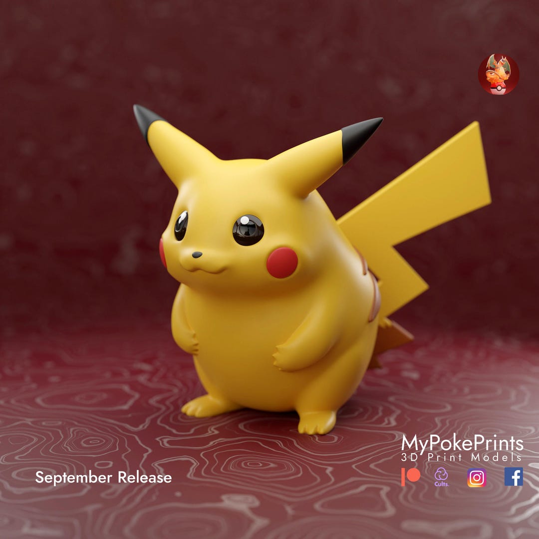 KIT DIY sin pintar Thicc Pickachu Fat Bean Pika Pokemon 1.ª generación ...