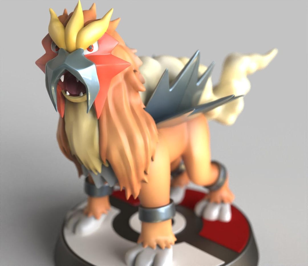 DIY KIT Entei Legendary Fire Pokemon Statue Collectible 3d Printed ...