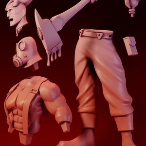 Unpainted DIY KIT Swole Silverback Pyro Team Fortress 2 Collectible 3d ...