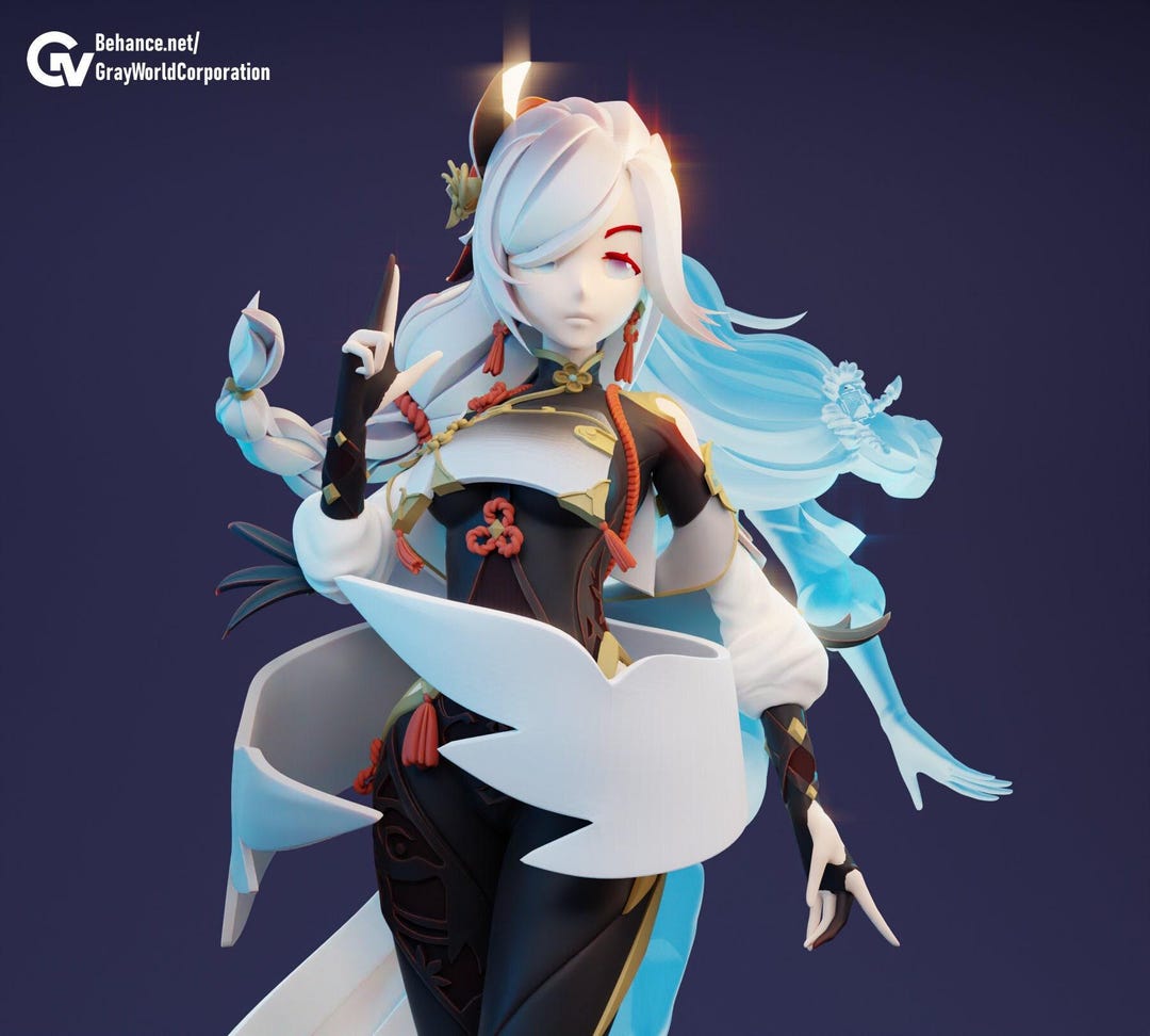 Hand Painted Shenhe From Genshin Impact Collectible 3d Printed Statues ...