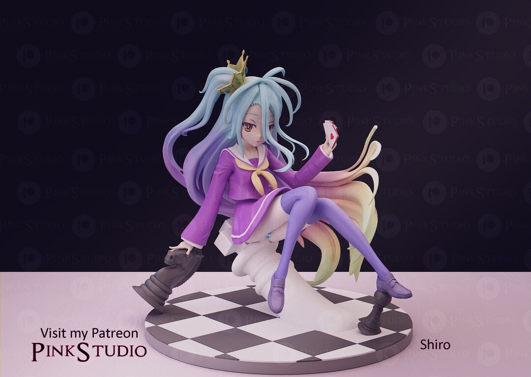 Shiro From No Game No Life Chessboard Diorama Collectible Statue Décor ...