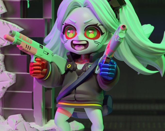 Chibi Rebecca From Cyberpunk Edgerunners Collectible 3d Printed Statues ...