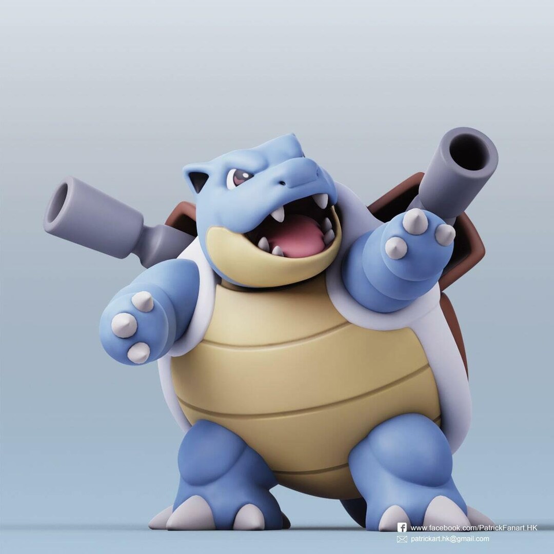 Unpainted DIY KIT Blastoise Pokemon Statue Collectible 3d Printed ...