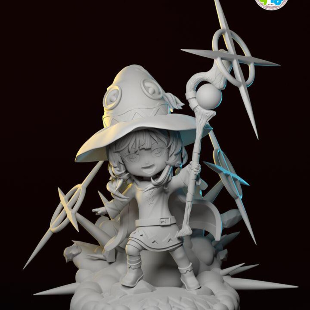 Unpainted DIY KIT Chibi Megumin From Konosuba Diorama Collectible 3d ...
