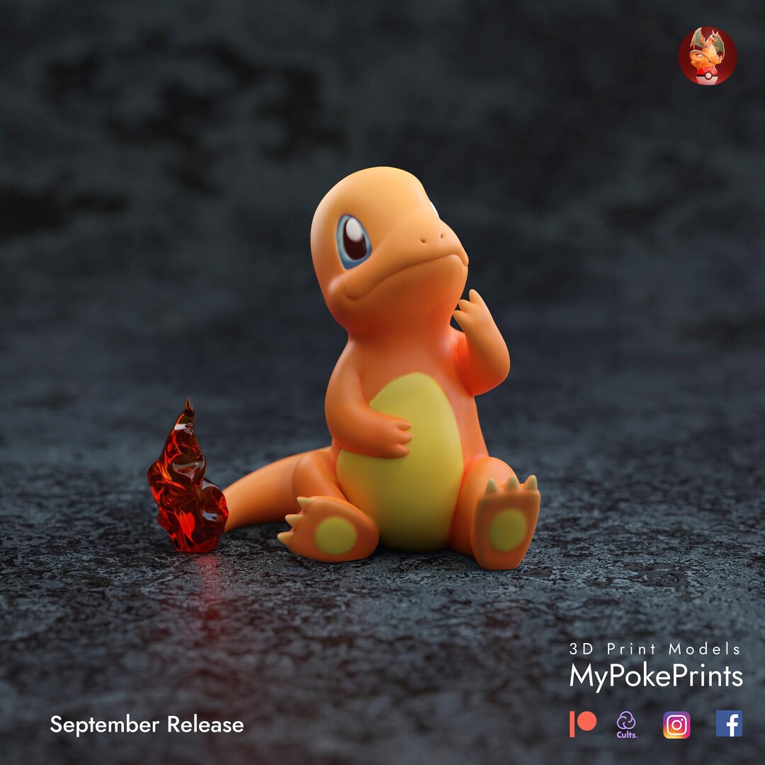 DIY KIT Charmander Sitting Being Kawaii Statue Collectible Pokemon ...