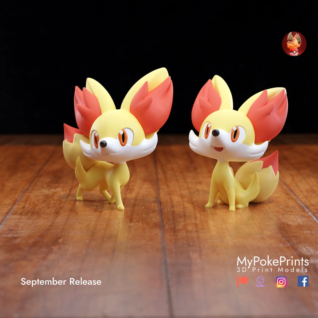 Hand Painted Fennekin Starter Pokemon fire Type Pokedex 04mm Layer ...