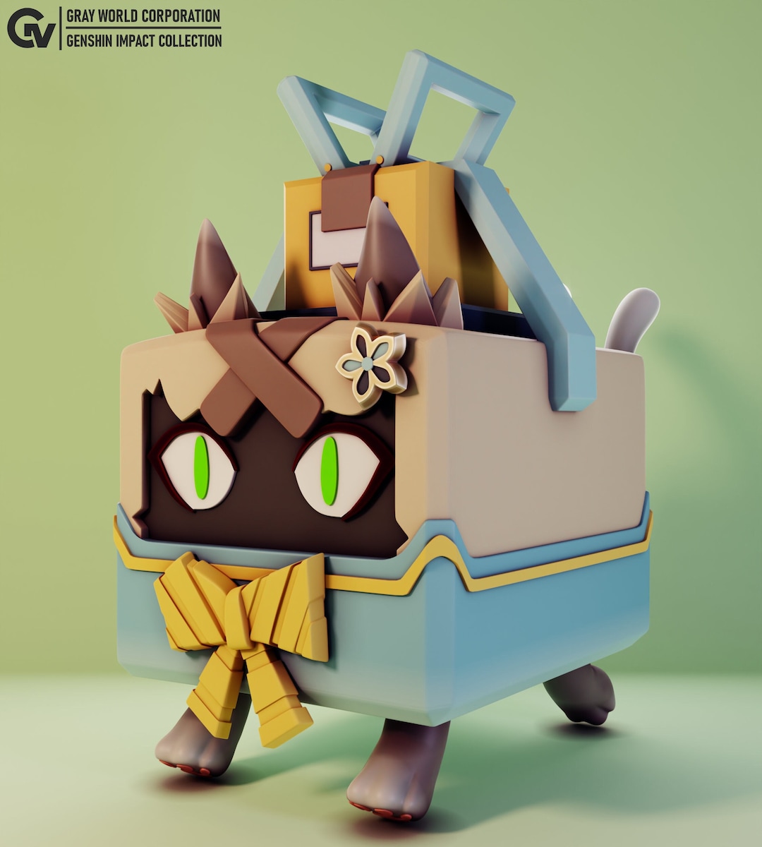 Kirara Box Cat From Genshin Impact Collectible 3d Printed Statues ...